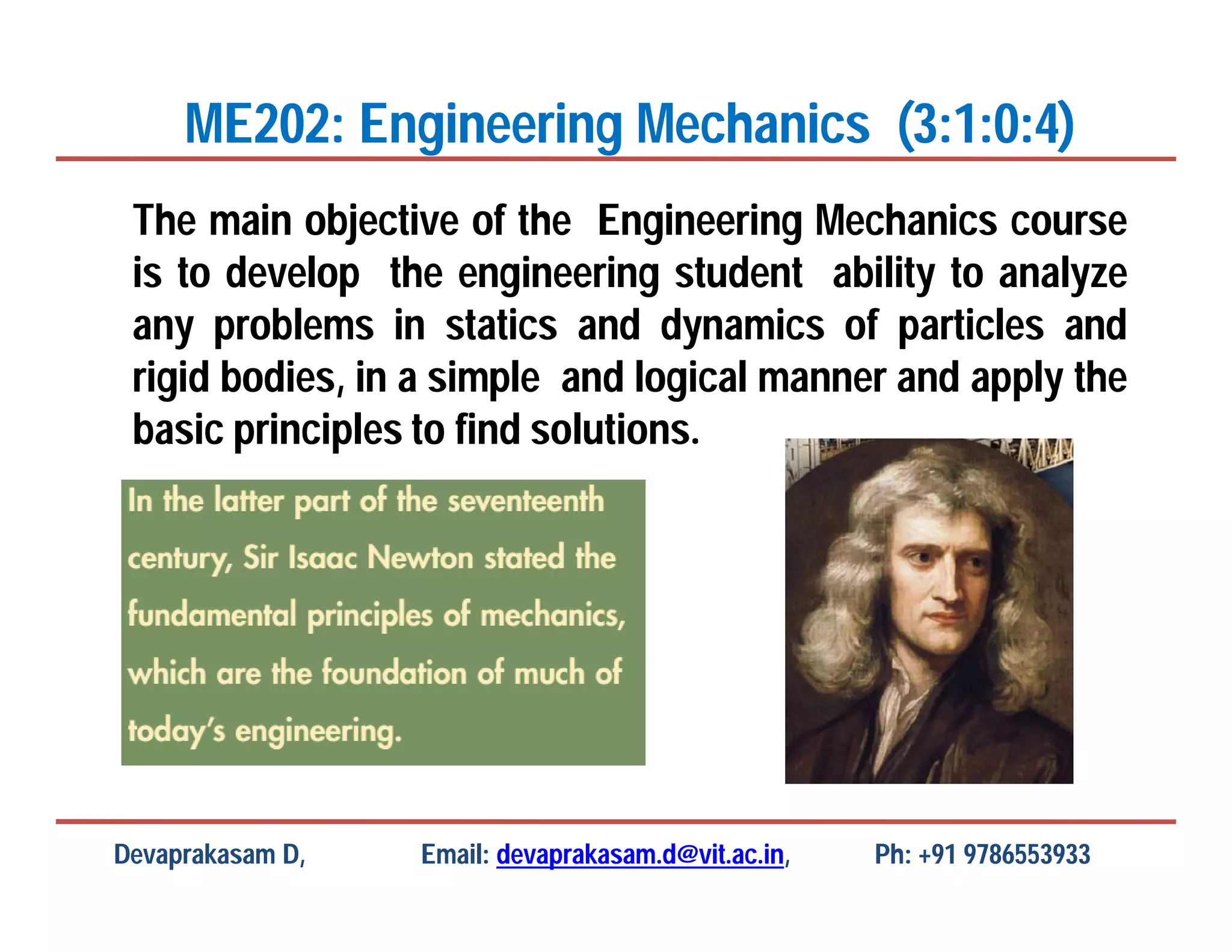 ME202 Engineering Mechanics L1 | PPT