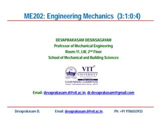 ME202 Engineering Mechanics L1 | PPT