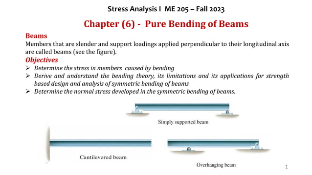 ME 205- Chapter 6 - Pure Bending of Beams.pdf | Physics | Science