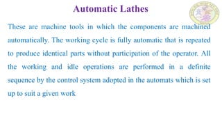 Theory about LATHE machine tool and operations performed on it. Very ...