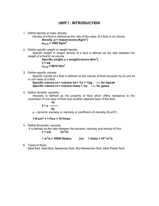 Me 2204 fluid mechanics and machinery | PDF