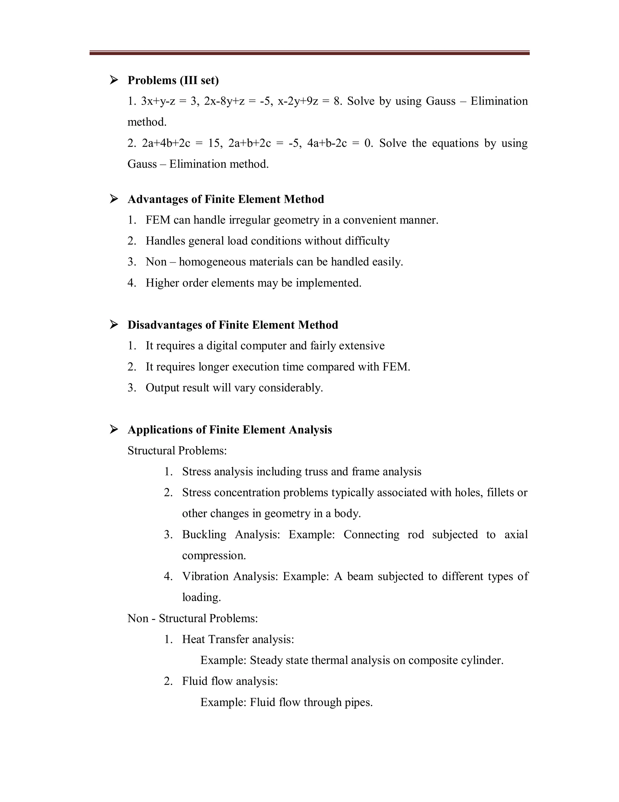 Me2353 Finite Element Analysis Lecture Notes Pdf