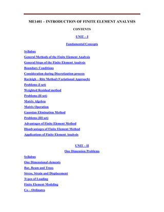 Me2353 finite-element-analysis-lecture-notes | PDF