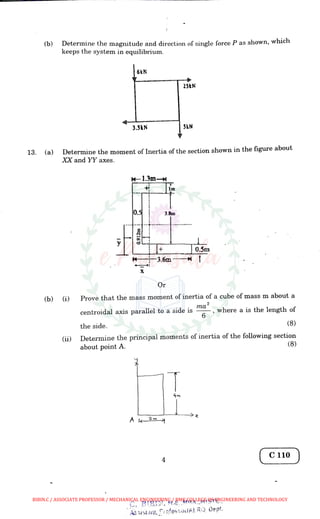 Me 25 engineering mechanics anna university april may 2009 - solved ...