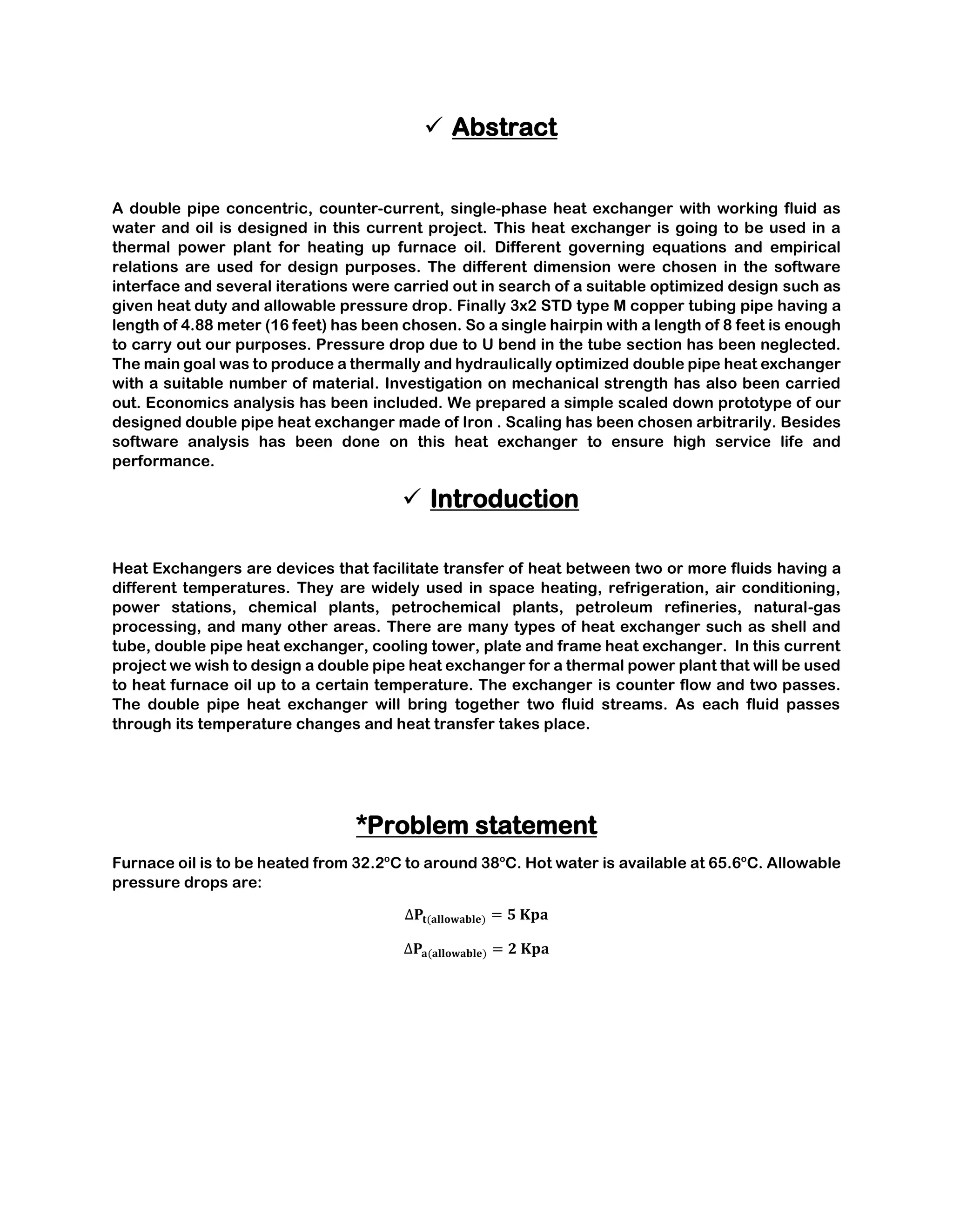 Design and Analysis Of Double Pipe Concentric Tube Heat Exchanger | PDF