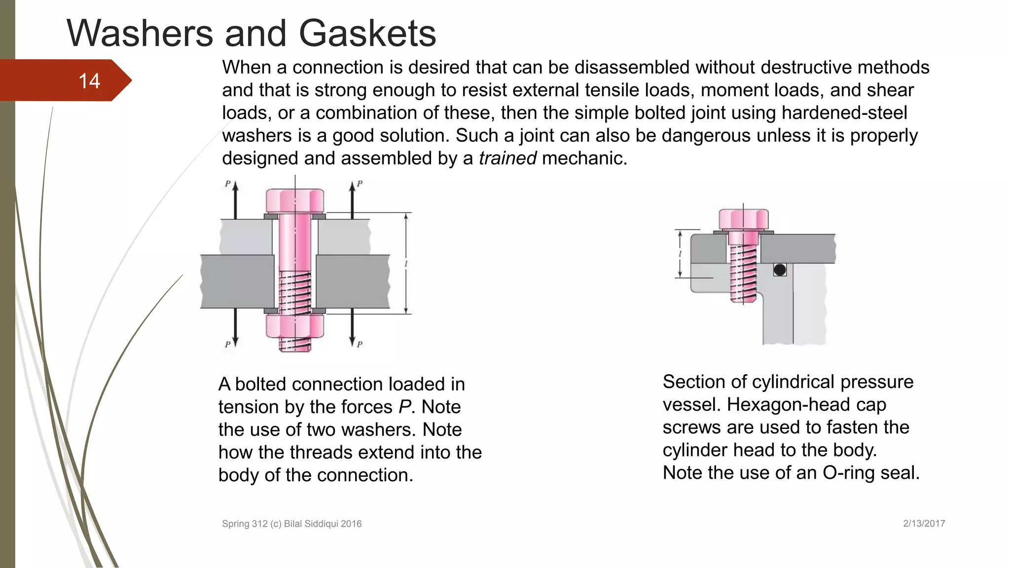 ME 312 Mechanical Machine Design [Screws, Bolts, Nuts] | PPTX