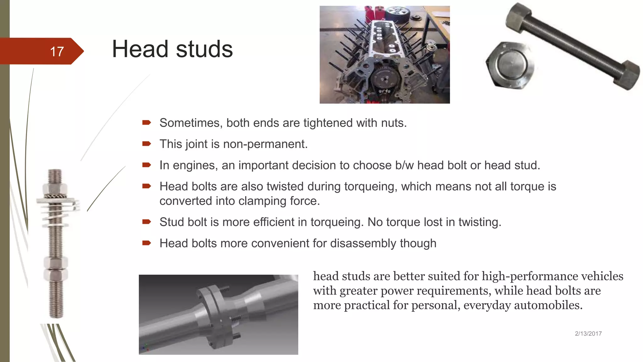 ME 312 Mechanical Machine Design [Screws, Bolts, Nuts] | PPTX