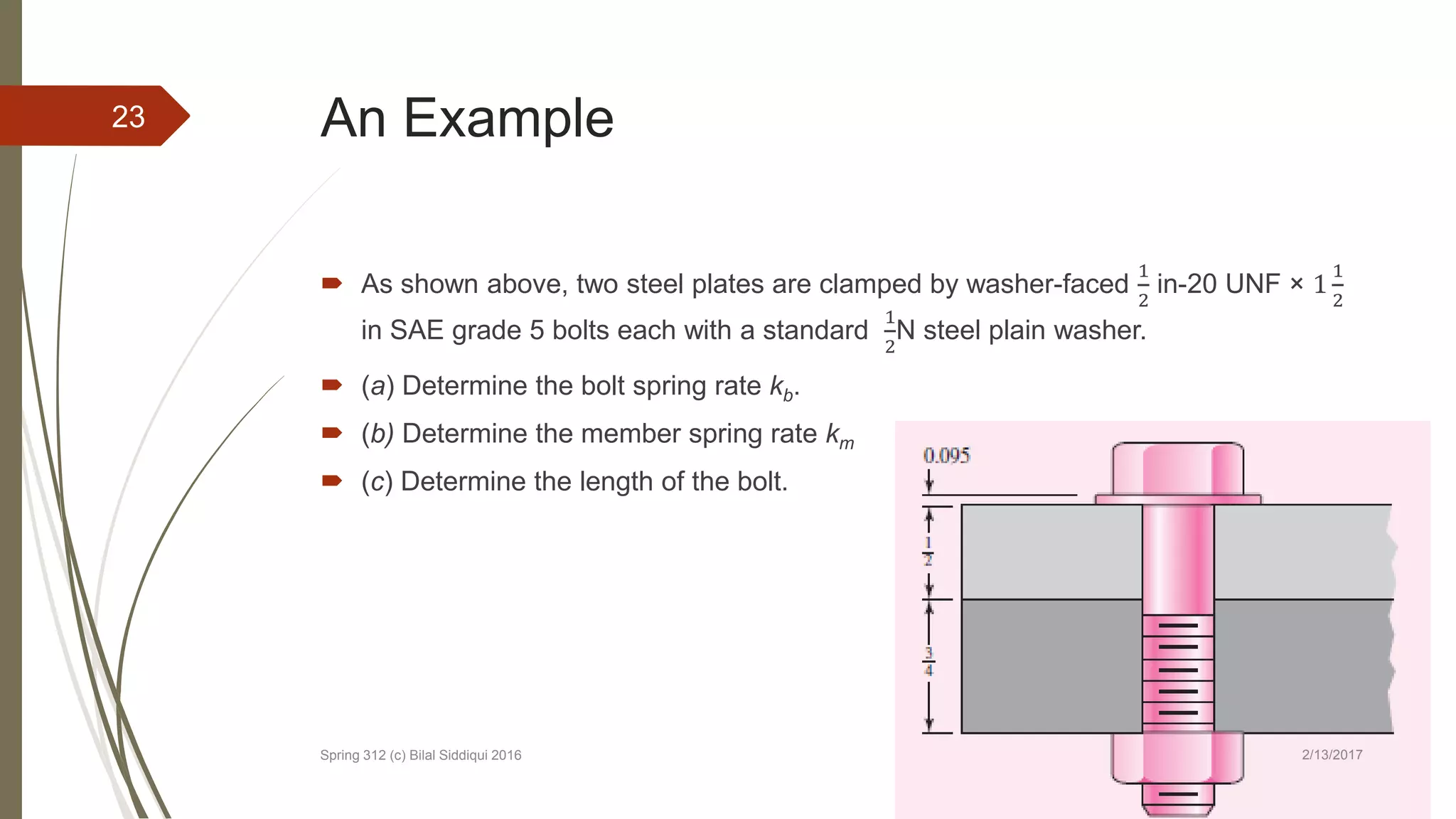 ME 312 Mechanical Machine Design [Screws, Bolts, Nuts] | PPTX