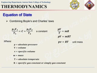 ME 313_Thermodynamics_Ideal Gases_Student Version.pptx | Chemistry ...