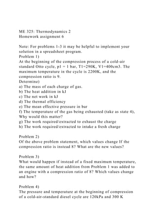 ME 325 Thermodynamics 2Homework assignment 6Note For probl.docx