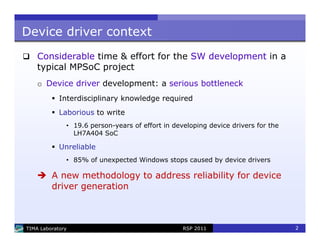 Me3D: A Model-driven Methodology Expediting Embedded Device Driver ...