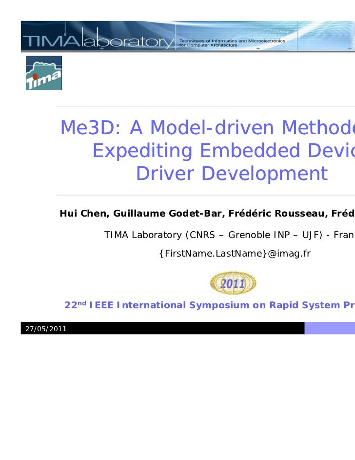 Me3D: A Model-driven Methodology Expediting Embedded Device Driver