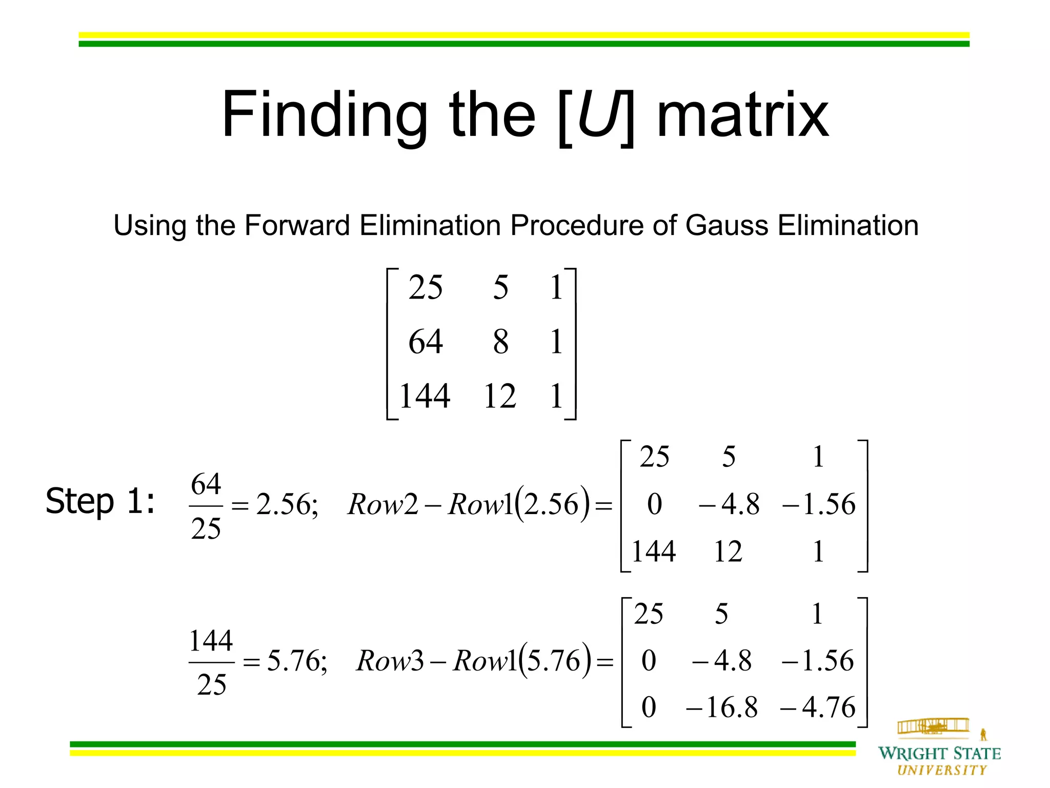 Numerical Methods Solution Of System Of Equations Ppt