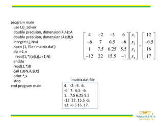 Numerical Methods: Solution of system of equations | PPT