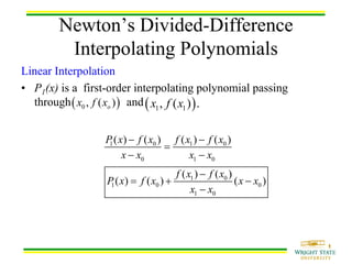 Numerical Methods: curve fitting and interpolation | PPT