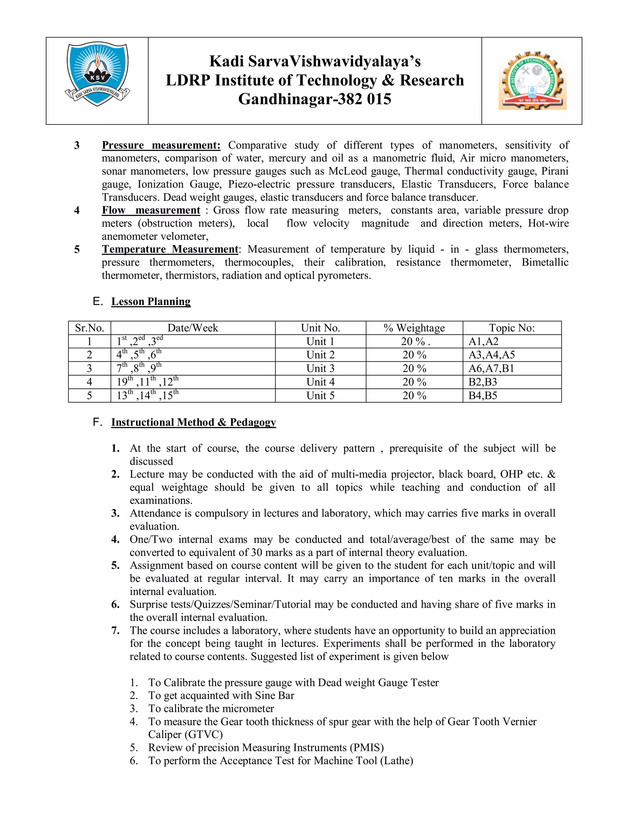 Me405 mechanical measurement & metrology | PDF