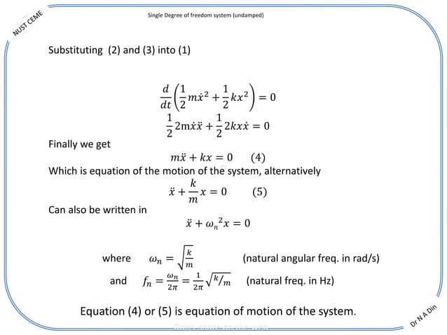 ME421 The Single Degree of Freedom System (Undamped).pdf