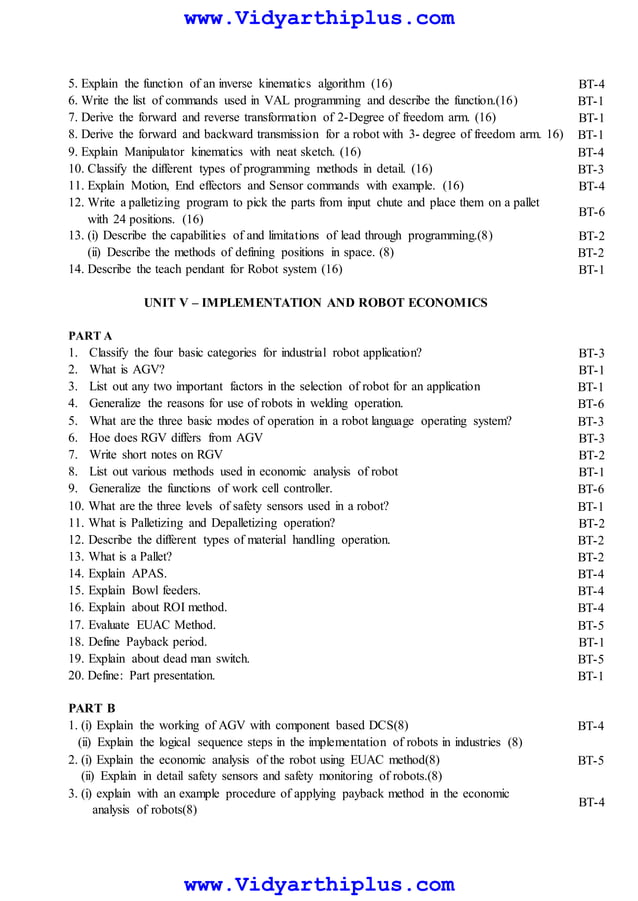 Me6010 robotics | PDF