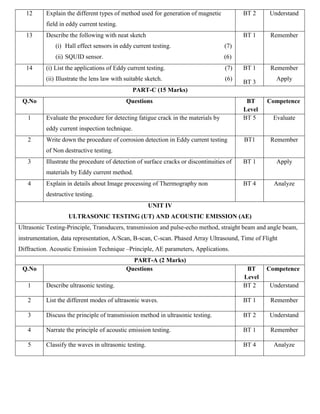 Me6019 non destructive testing and materials | PDF
