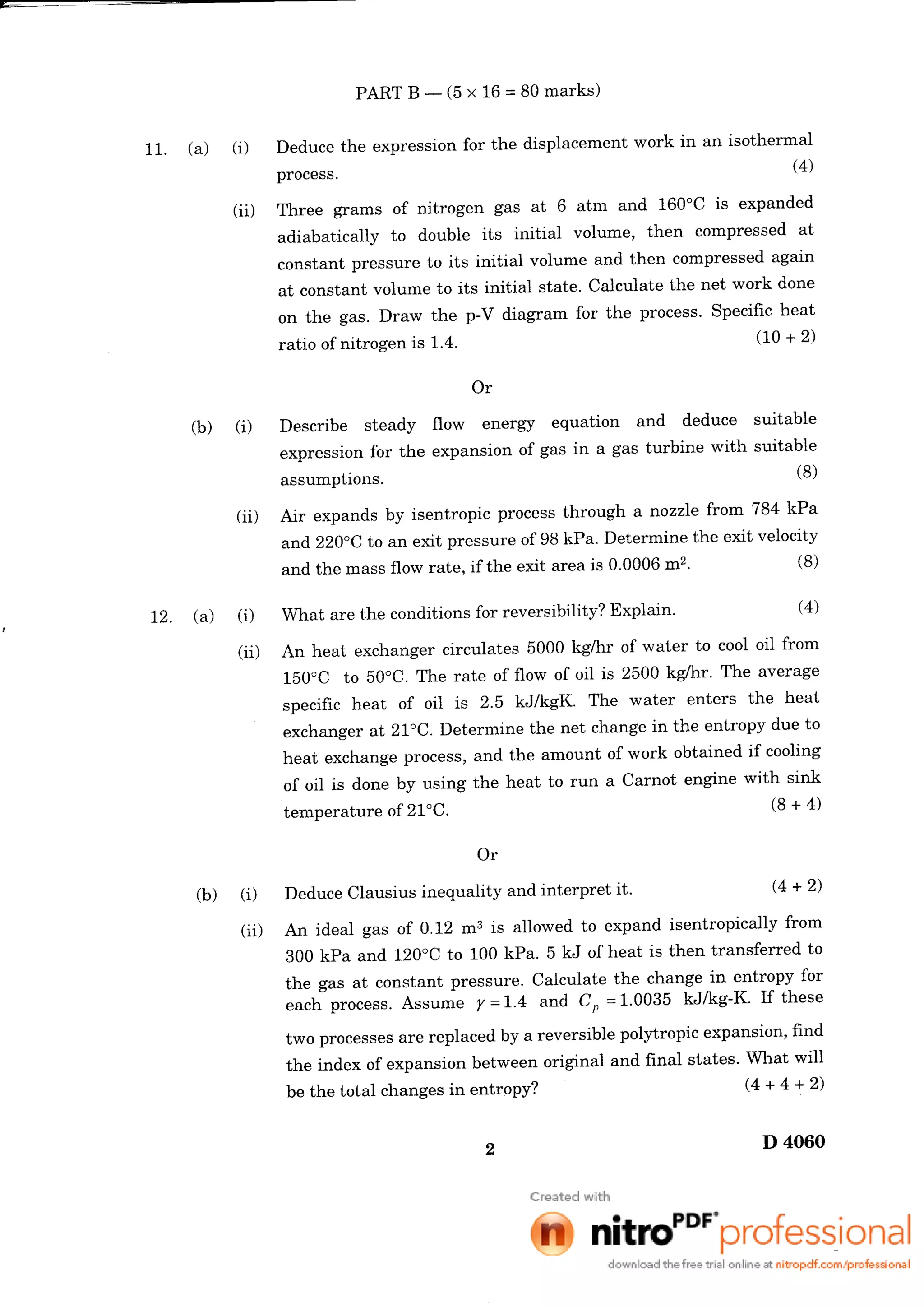 ME6301 ENGINEERING THERMODYNAMICS ANNA UNIVERSITY QUESTION PAPER may ...