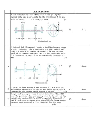 ME6503 design of machine elements - question bank. | DOCX