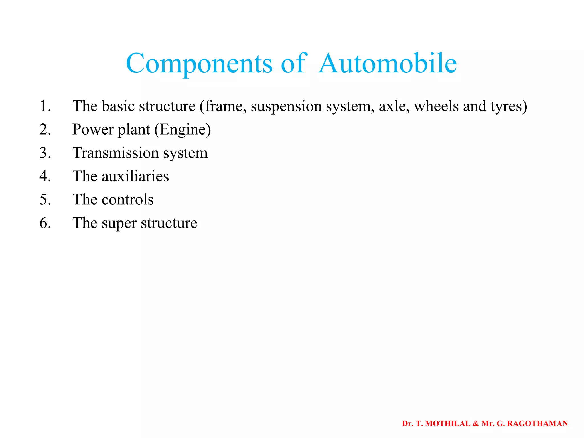 ME6602 - AUTOMOBILE ENGINEERING - UNIT 1- VEHICLE STRUCTURE AND ENGINES ...