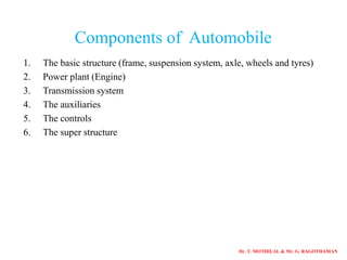 ME6602 - AUTOMOBILE ENGINEERING - UNIT 1- VEHICLE STRUCTURE AND ENGINES ...