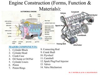 ME6602 - AUTOMOBILE ENGINEERING - UNIT 1- VEHICLE STRUCTURE AND ENGINES ...