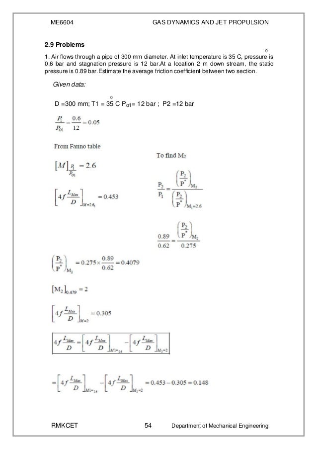 ME6604 GAS DYNAMICS AND JET PROPULSION NOTES