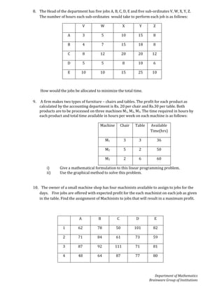 Me 705 c OPERATION RESEARCH QUESTIONS | PDF