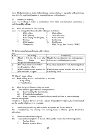 Me8392 manufacturing technology-i part-a questions & answers- | PDF