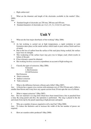 Me8392 manufacturing technology-i part-a questions & answers- | PDF