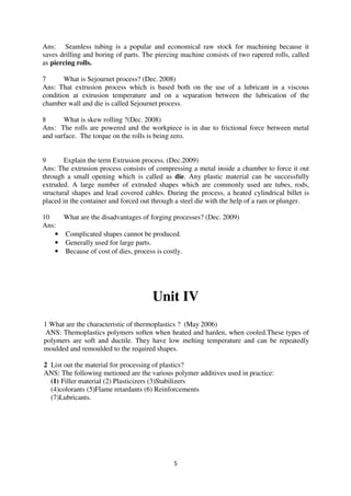 Me8392 manufacturing technology-i part-a questions & answers- | PDF