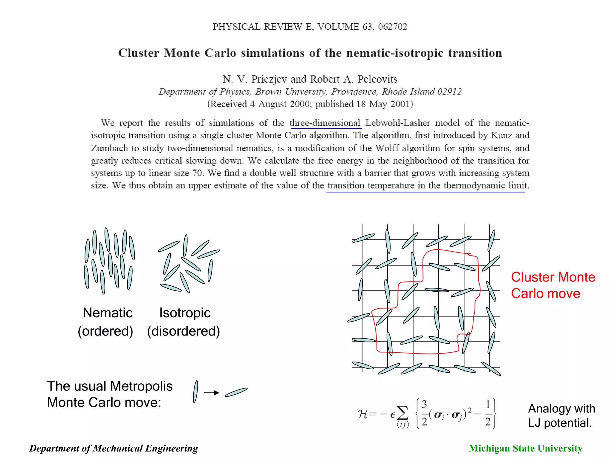 Lecture: Ensembles and free energy in Monte Carlo simulations | PPT