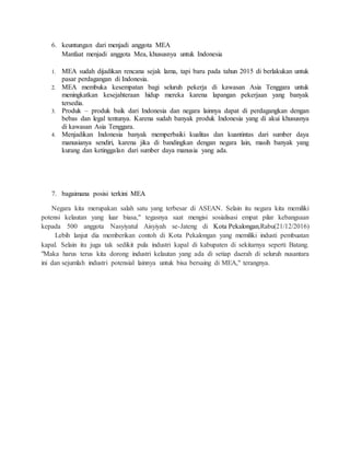 Mea( Masyarakat Ekonomi Asean) | PDF