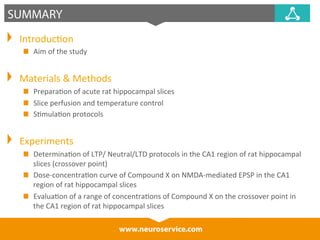 Multi-Electrode Array technique -Evaluation of compounds on NMDA ...