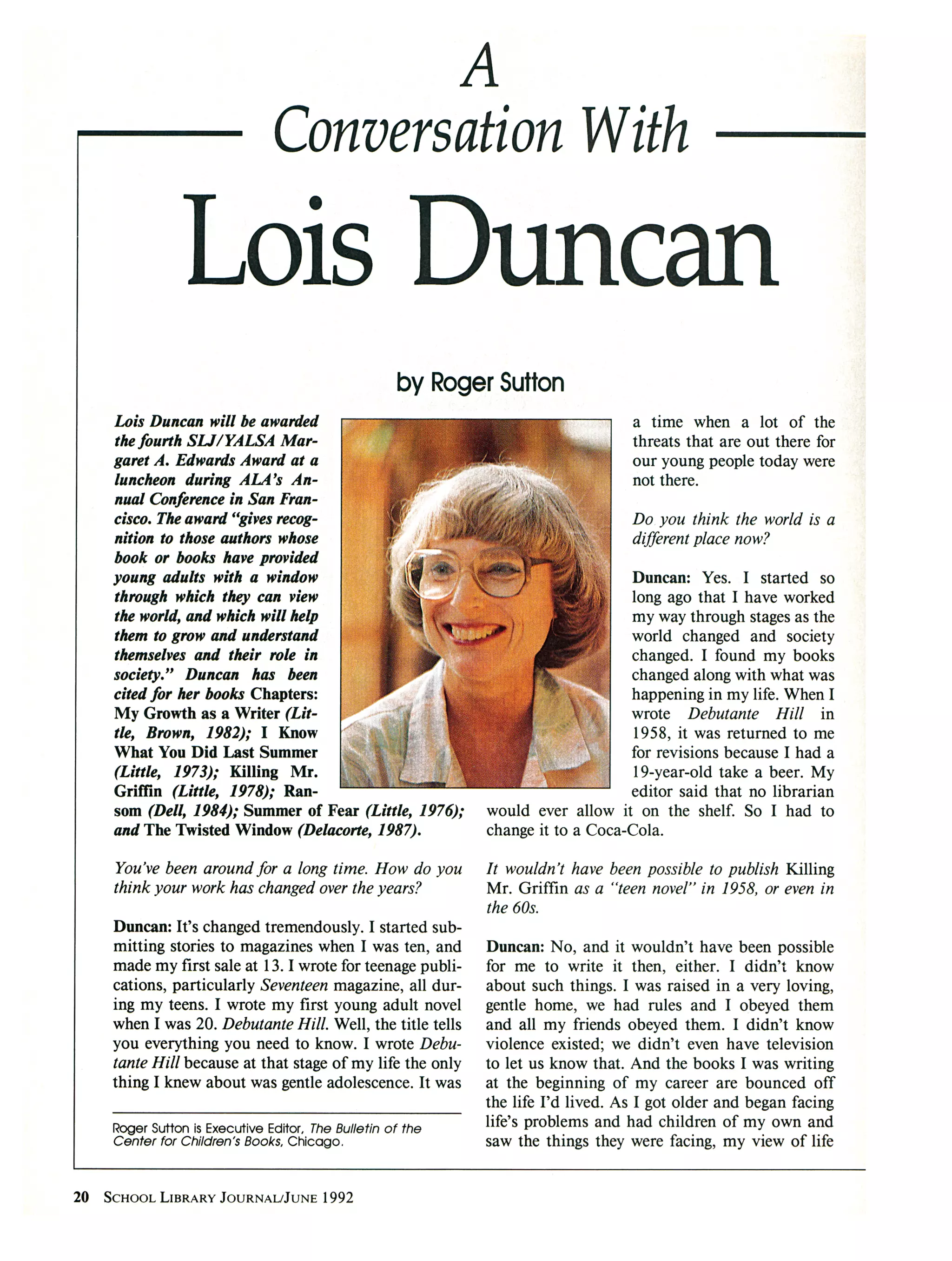 1992 Margaret A. Edwards Award article | PDF