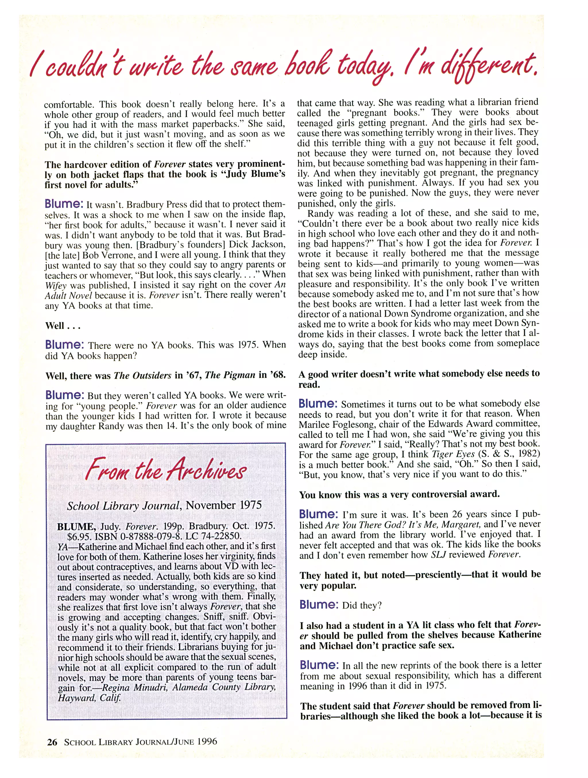 1996 Margaret A. Edwards Award article | PDF