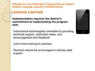 Mobile Learning: Implementation and Research | PPT