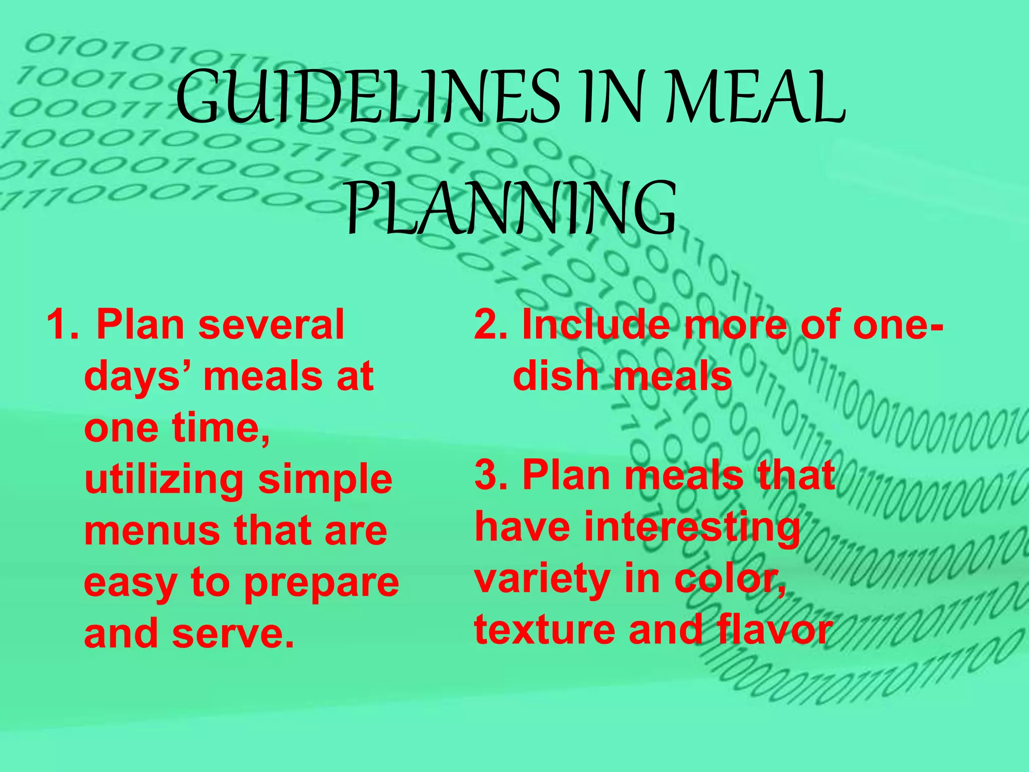 Meal management | PPTX