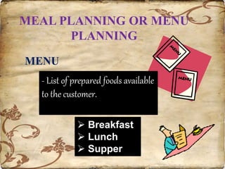 Meal management | PPTX
