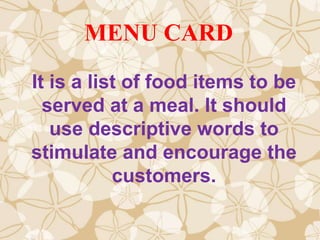 Meal management | PPTX