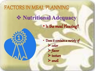 Meal management | PPTX
