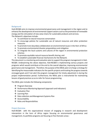 HoA-REC&N/AAU_MEAL Plan focusing on its thematic areas | PDF