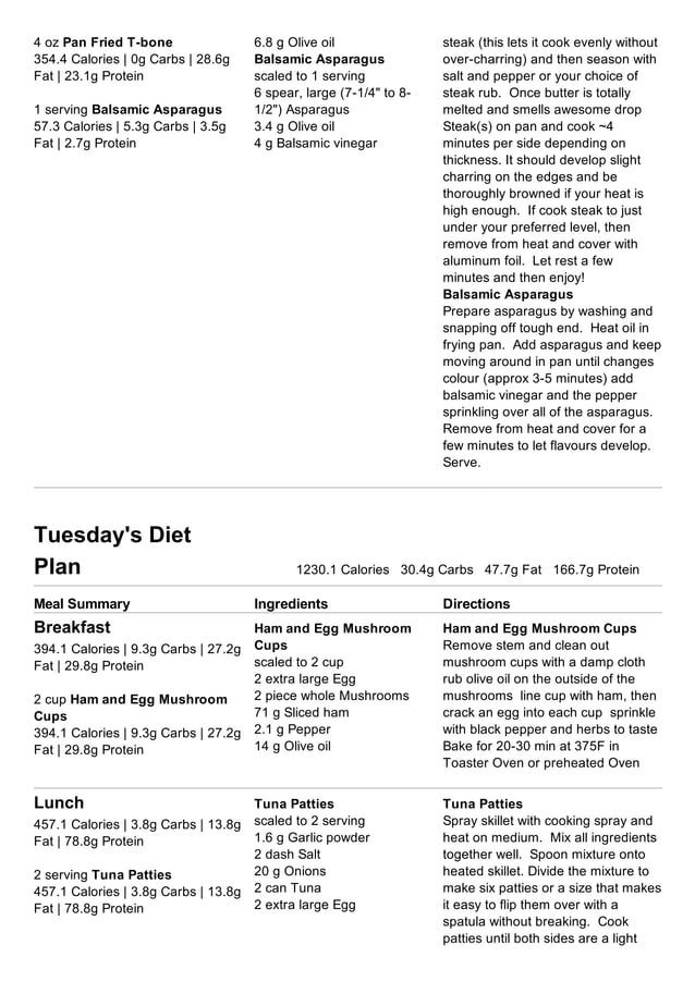 Mealplan 55kg women | PDF