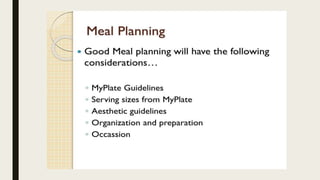 HOME SCIENCE CHAP 8 G10 MEAL PLANNING FOR THE FAMILY PPT | PPTX
