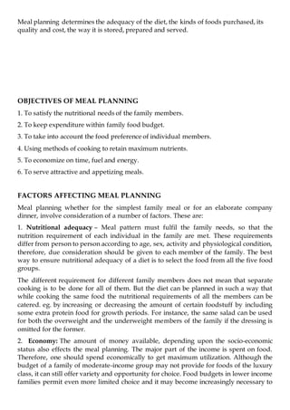 Meal planning | DOCX