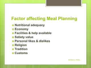 Meal Planning or diet Planning | PPTX