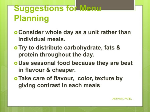 Meal Planning or diet Planning | PPTX | Healthy Cooking and Eating ...