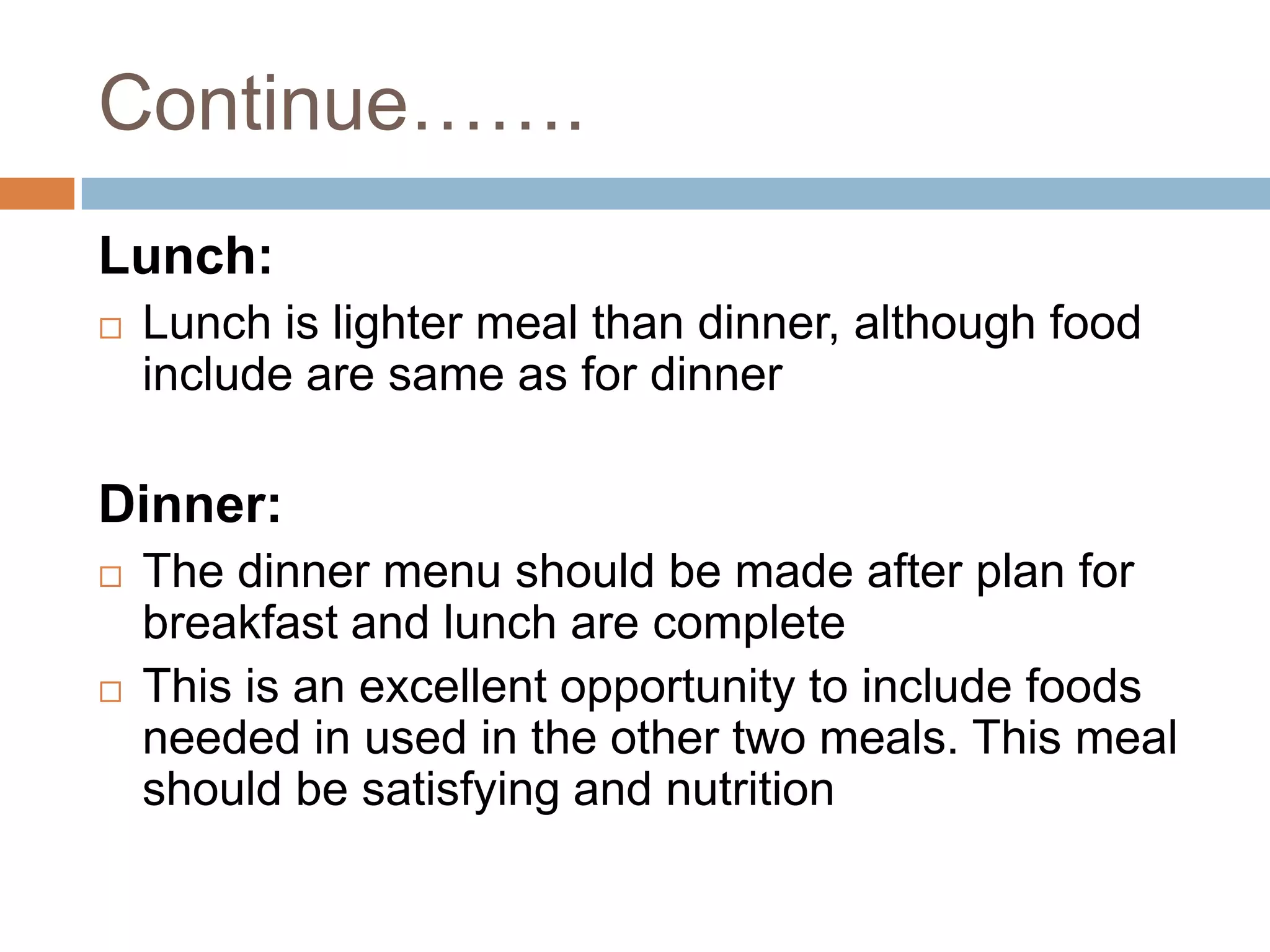 Meal planning for different categories | PPSX